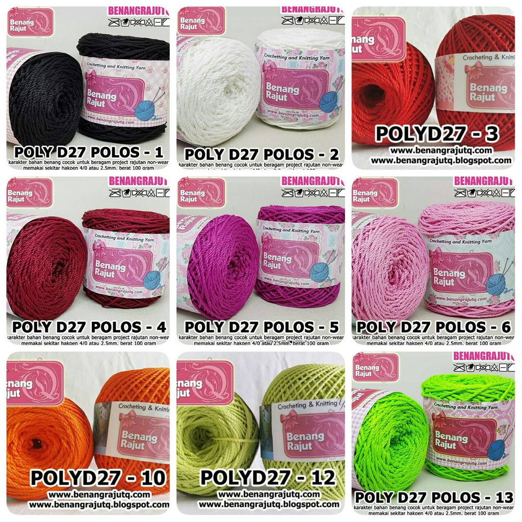 Polyester Knitting Yarn / POLY D27 PLAIN DOFF / medium ply (catalog ...