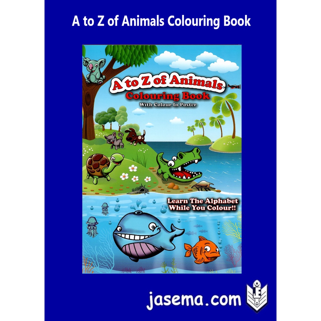 A To Z Of Animals Colouring Book With Colour In Poster | Shopee Malaysia