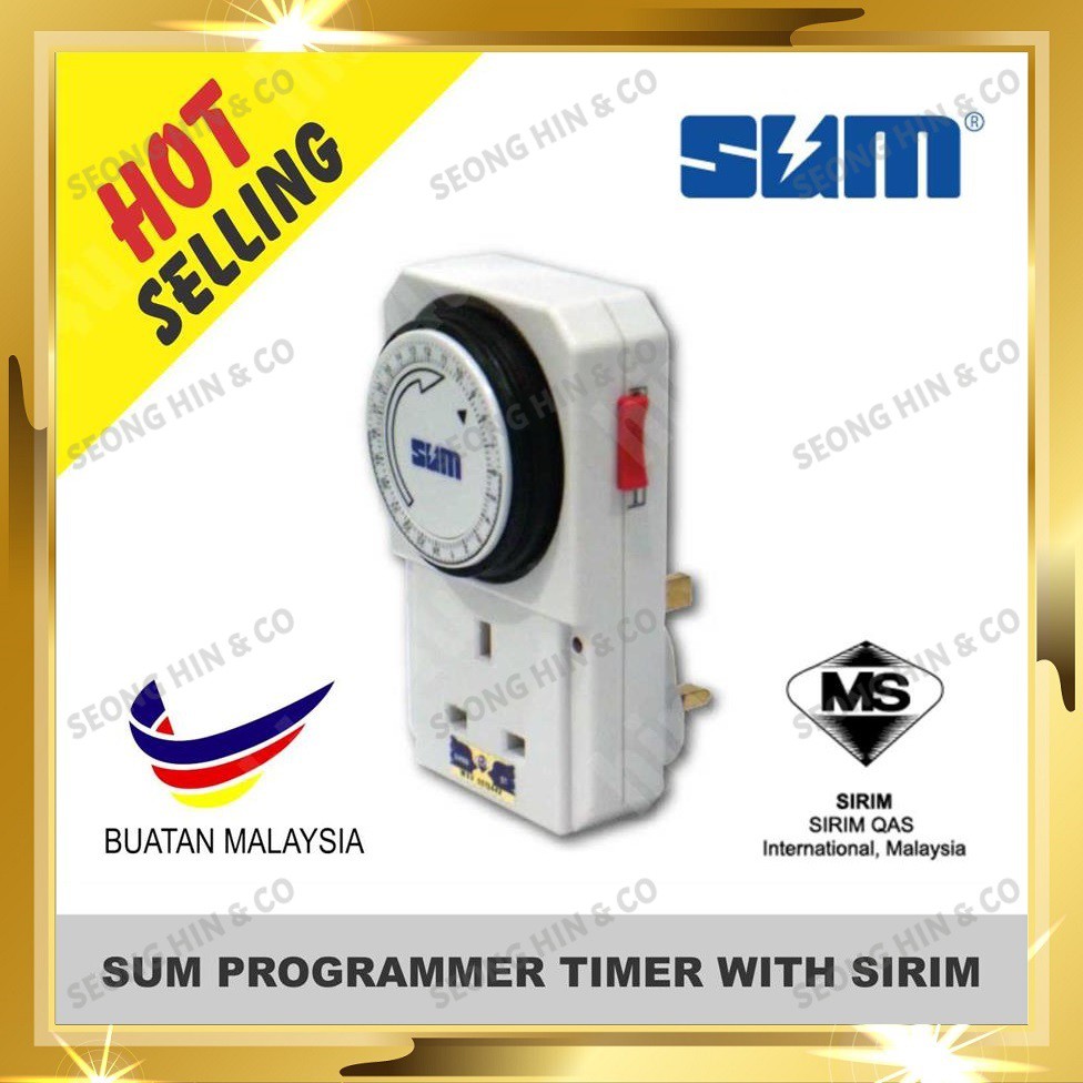 Sum 24hrs 13a 3 Pin Analogue Programmable Timer 0024 Digital Plug In Timer 0026 With Sirim