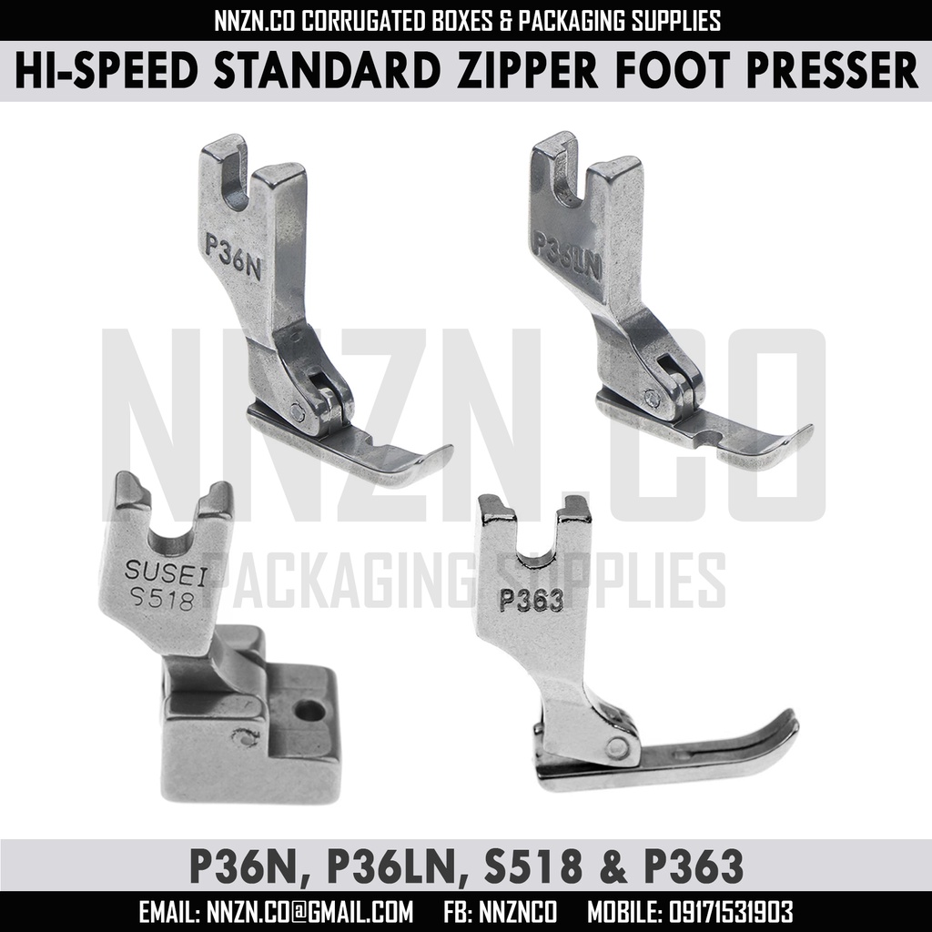 NNZN Standard Zipper Foot for all High Speed Industrial Sewing Machines ...