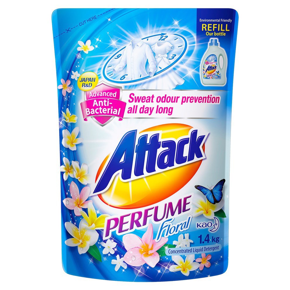 Attack Detergent Liquid Perfume Floral Refill (1.4kg) | Shopee Malaysia