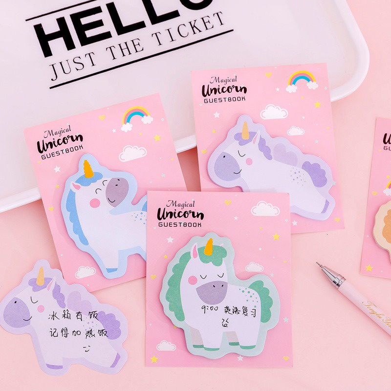 Unicorn Sticky Note Pad Office School Student Business Gift Prize 4077 ...