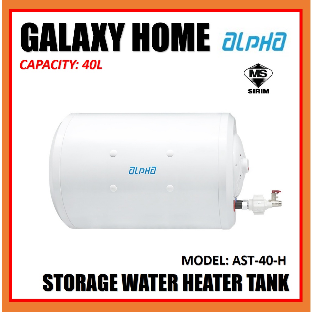 ALPHA 40L STORAGE WATER HEATER TANK WITH ISOLATION BARRIER AST-40-H ...