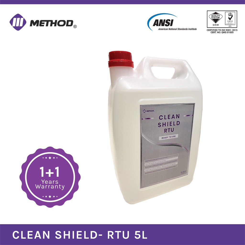 5L Clean Shield RTU READY TO USE 99.99% Effective Sanitiser Spray Mist ...