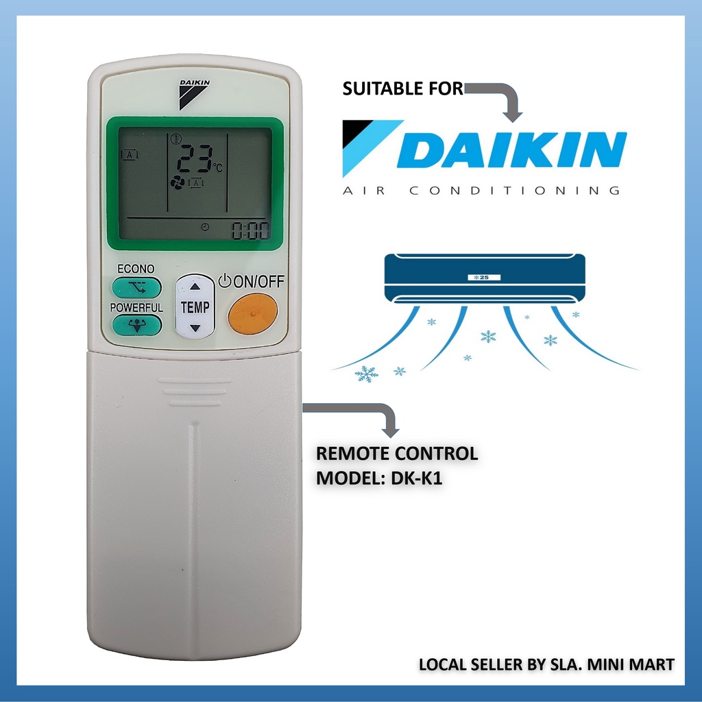 DAIKIN AIR-CONDITIONER REMOTE CONTROL DK-K1 ( DAIKIN REPLACEMENT) | Shopee Malaysia