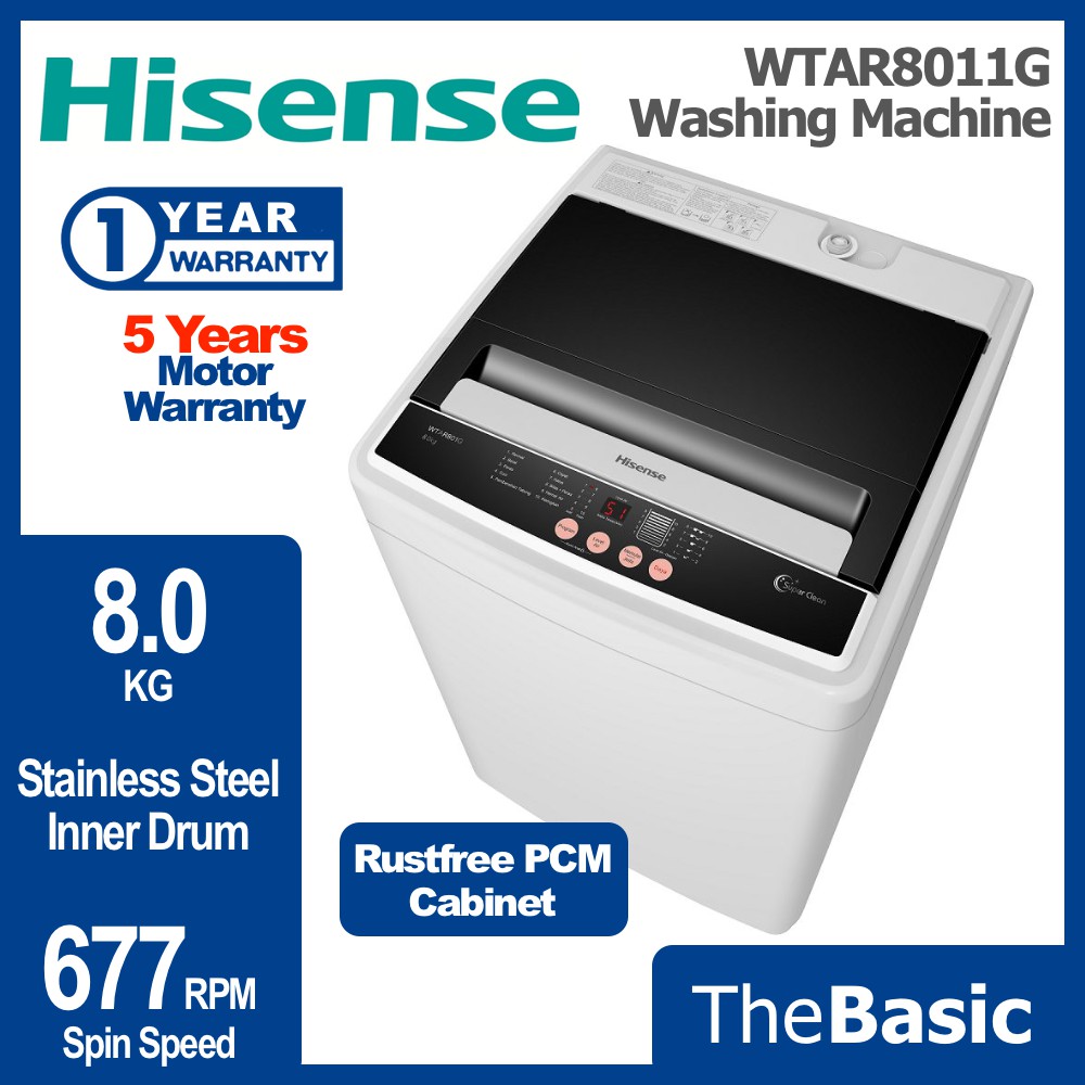 HISENSE/MIDEA 8.0-8.5KG Top Load Auto Washer Washing Machine Mesin ...