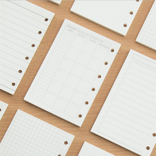 45 Sheets A7 6 Holes Loose Leaf Notebook Refill Spiral Planner Inner ...