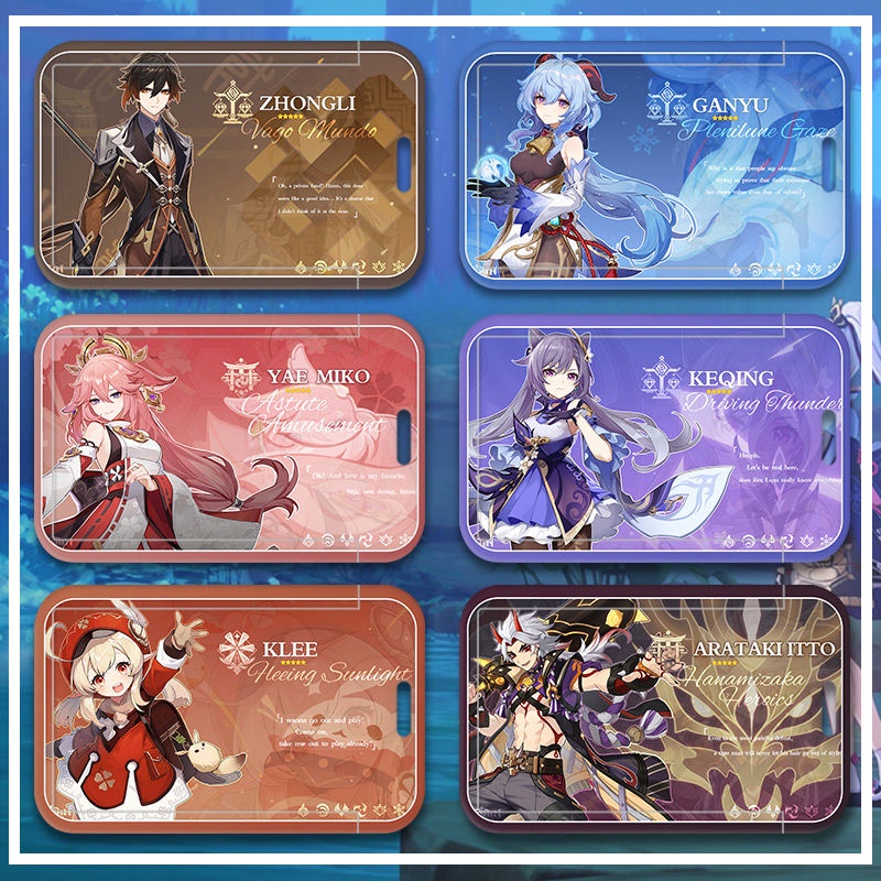 Genshin Impact ZhongLi/ Yae Miko/ Klee Customized Student Id Card Case ...