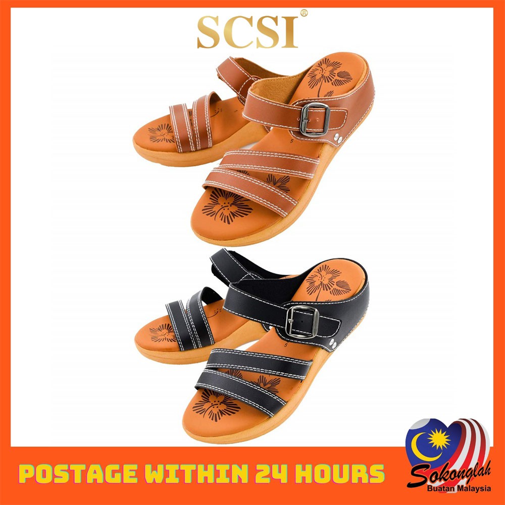 SCSI WOMEN FASHION SLIP ON SANDALS / Sandal Perempuan / Sandal Wanita ...