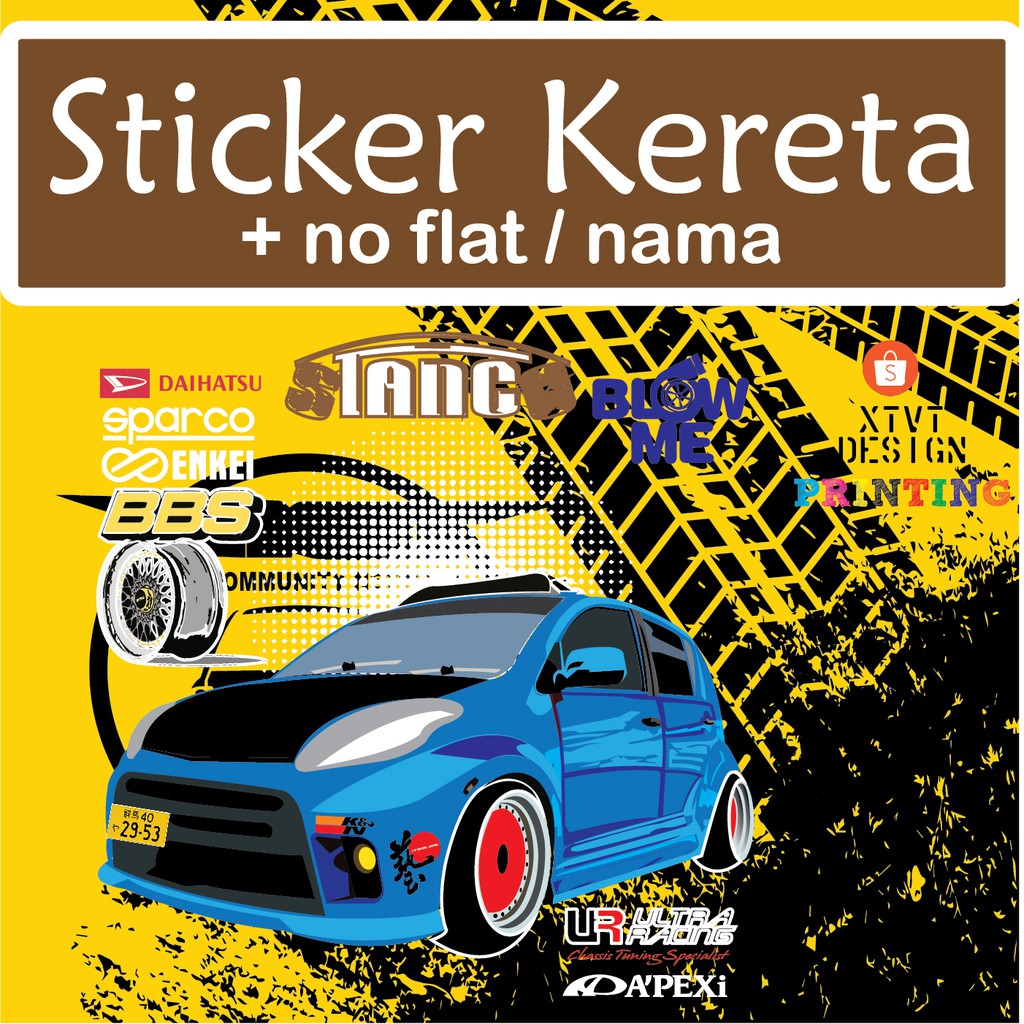 Sticker kereta (no flat / nama) MURAH 2024 | Shopee Malaysia
