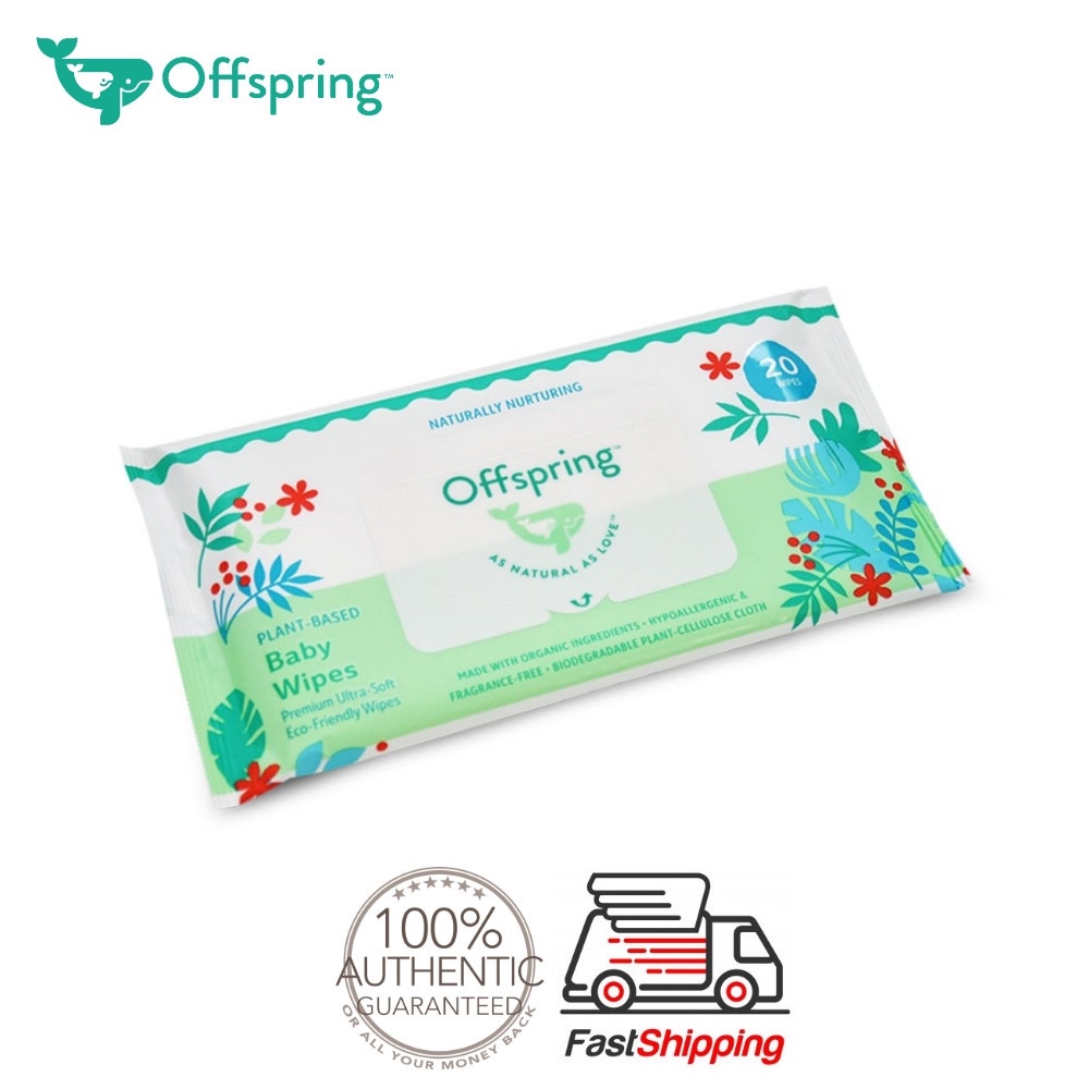Offspring Plant-Based Baby Wipes Wet Tissues 20 Sheets / 80 Sheets ...