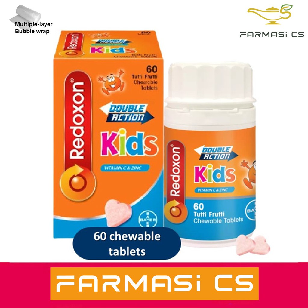 Redoxon Double Action Kids Vitamin C & Zinc 60 Chewable Tablets EXP:03/ ...