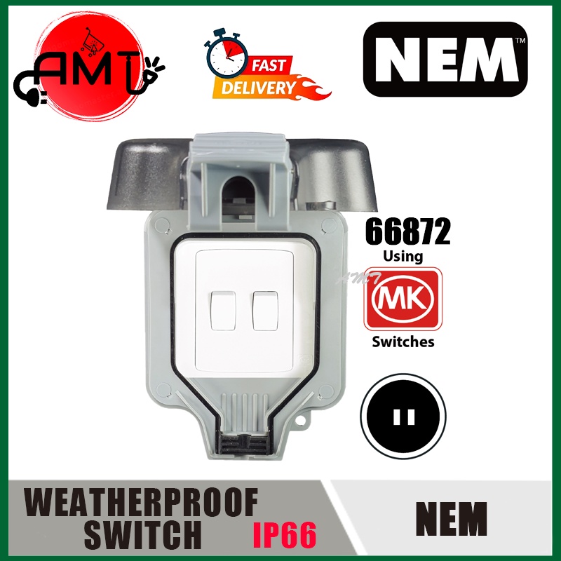 NEM MK WEATHERPROOF SWITCH 2GANG SWITCH IP66 66872 | Shopee Malaysia