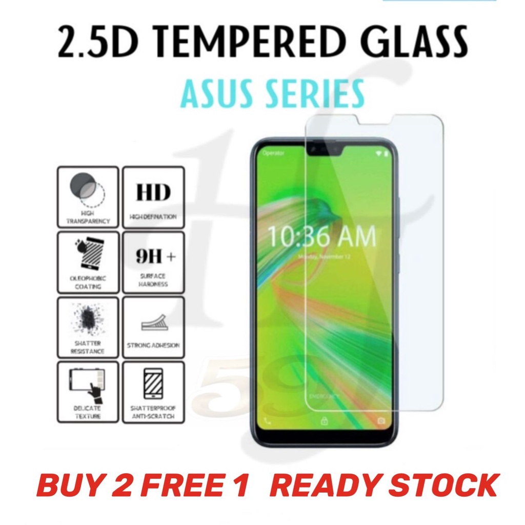 (BELI 2 PERCUMA 1) ASUS SERIES Tempered Glass Screen Protector NON-FULL 2.5D [ZENFONE ZOOM ...