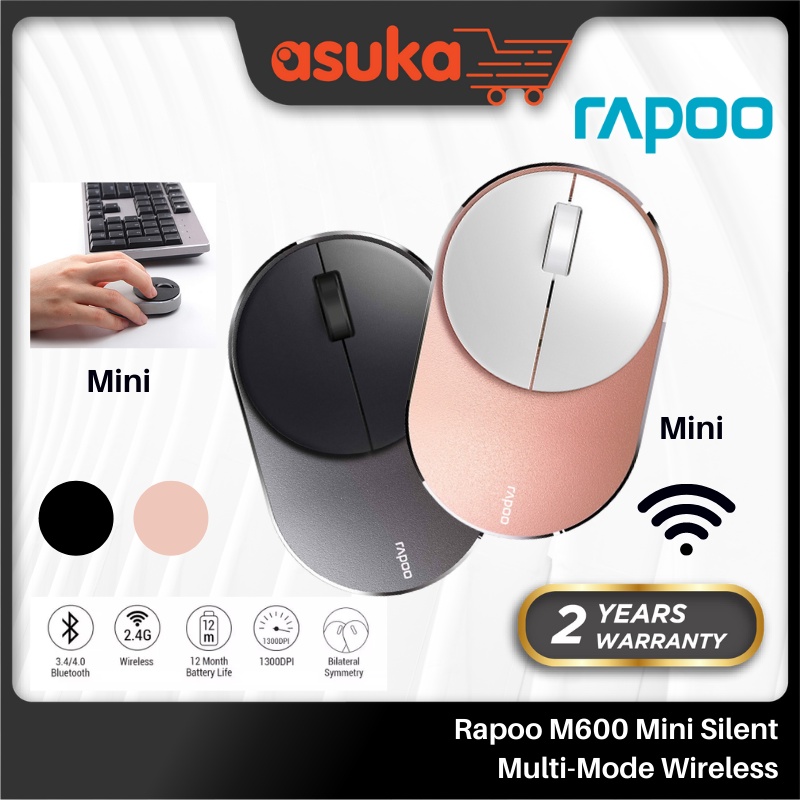 Rapoo M600 Mini Silent Multi-Mode Wireless Bluetooth 4.0/ Wireless 2.4GHz Mouse | Shopee Malaysia