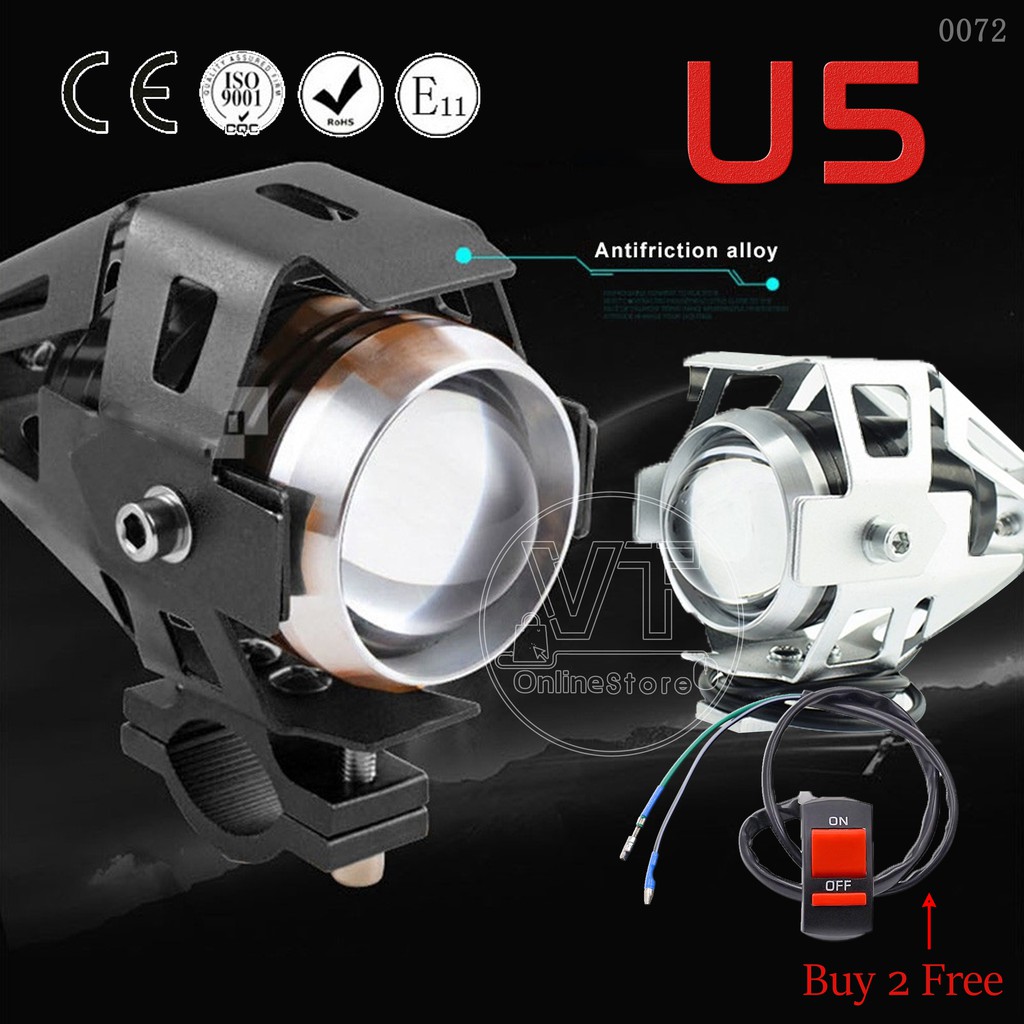 U5 Motorcycle LED 125W Motorbike Cree Led Extra Bright Headlight High ...