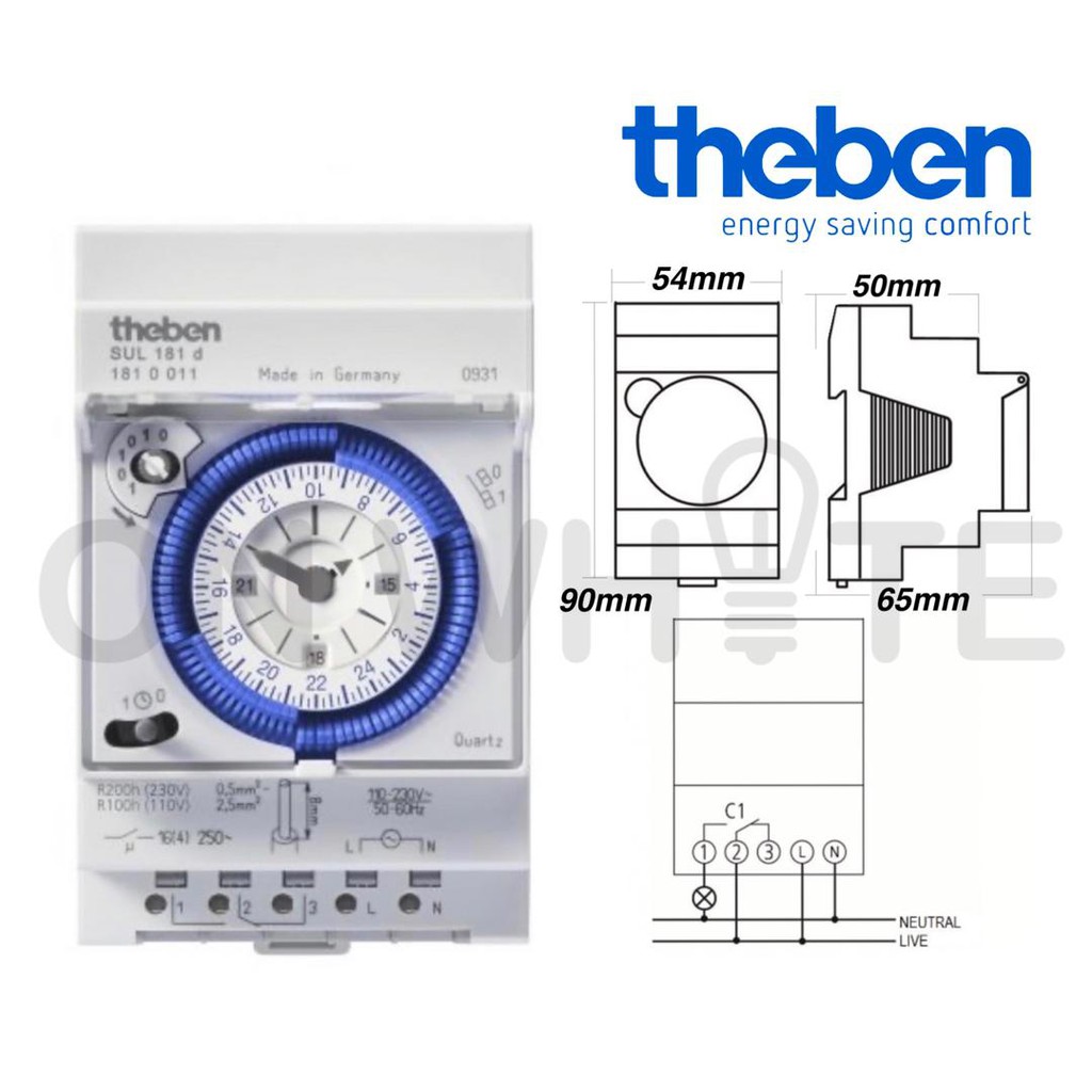 Theben🇩🇪 Sul181 Sul181d 24hrs Analog Time Timer Switch Din Rail