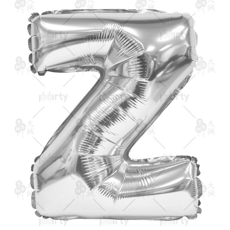 Foil Balloon - 16inch Foil Balloon Alphabet Z - Silver 16寸银色数字铝气球套装 ...