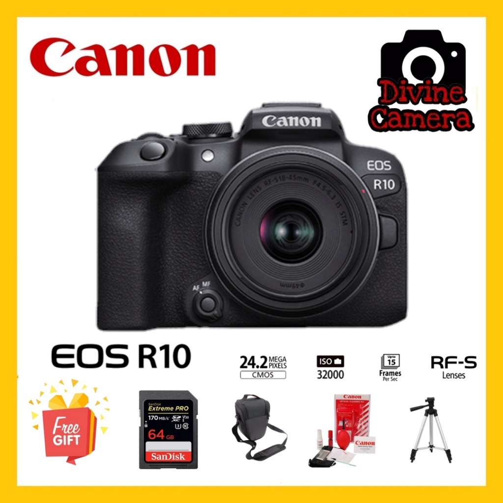 Canon EOS R10 Mirrorless Camera Body / RF-S 18-45mm f/4.5-6.3 IS STM ...