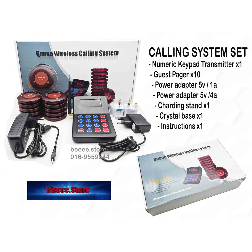 QUEUE WIRELESS GUEST PAGING SYSTEM INSTRUCTION | Shopee Malaysia