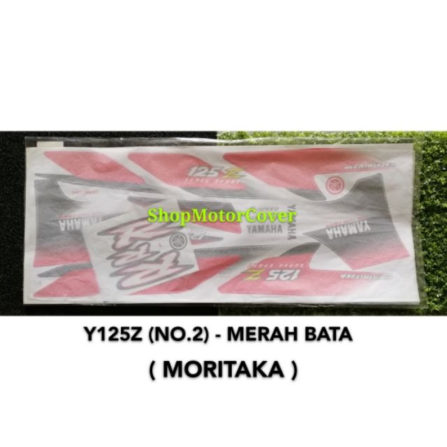 🔥MORITAKA 🔥 YAMAHA Y125Z Y125 125 ( NO.2 ) MERAH BATA R CHROME ~STICKER ...