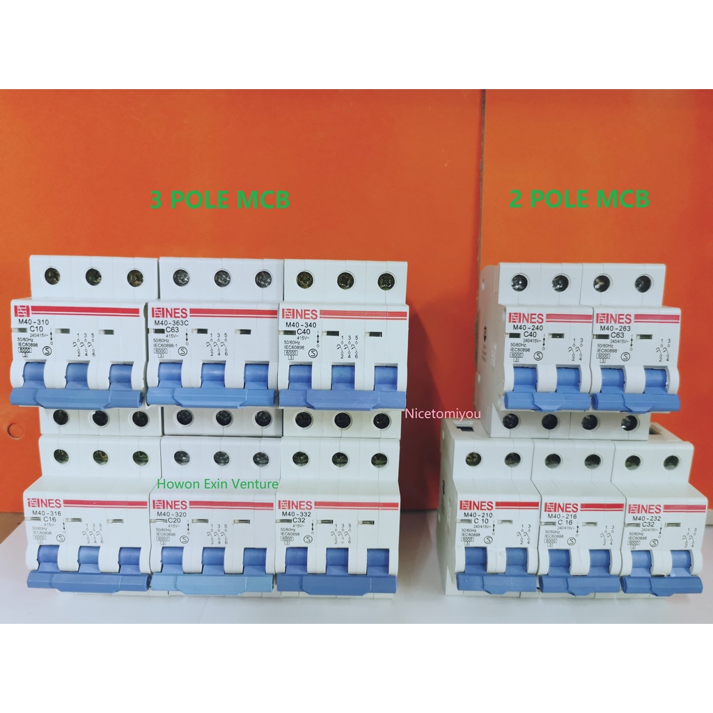 NES MCB MINIATURE CIRCUIT BREAKER 2 POLE 3 POLE 6KA (SIRIM APPROVED ...
