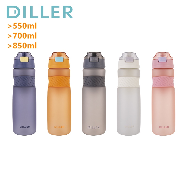Diller Water Bottle With Straw Tritan BPA Free For Sports Gym Drinking (550ml/700ml/850ml) DB ...