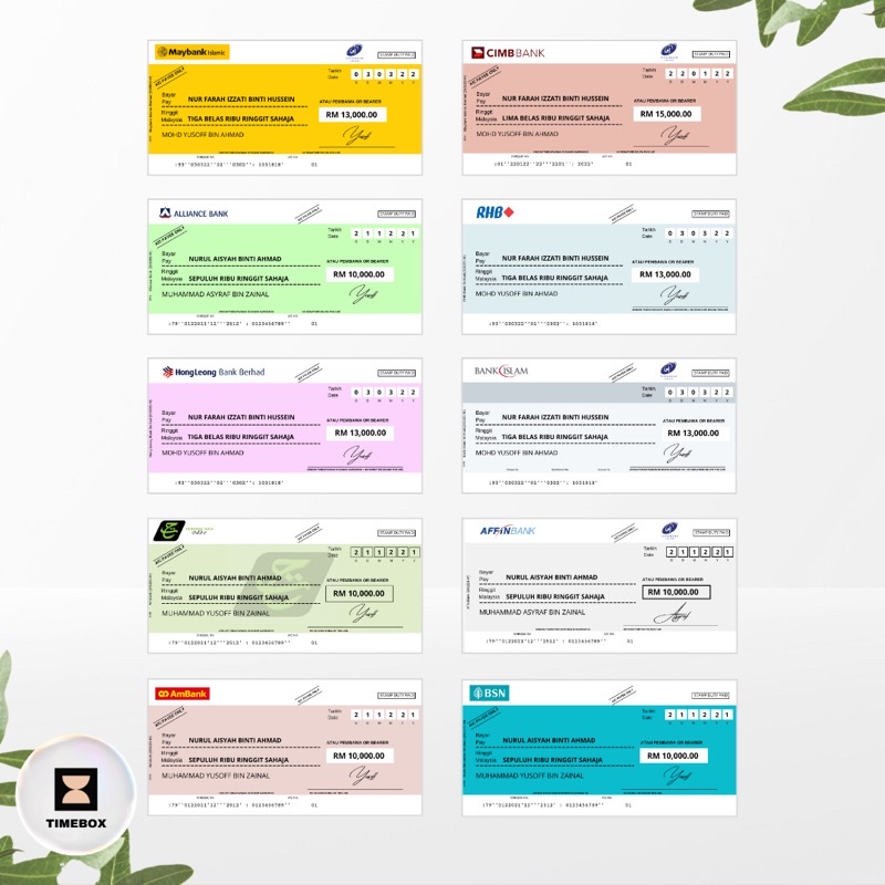 Mock Cheque / MockUp Cheque / Replika Cek SOFTCOPY SAHAJA (PDF & PNG ...