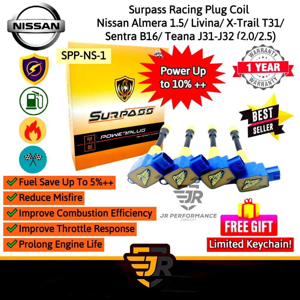 Surpass Power Plus Ignition Plug Coil Livina X-Trail T31 Sentra B16 ...