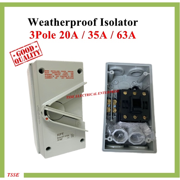 Isolator Switch (Weatherproof Surface Switch) 20A/35A/63A | Shopee Malaysia