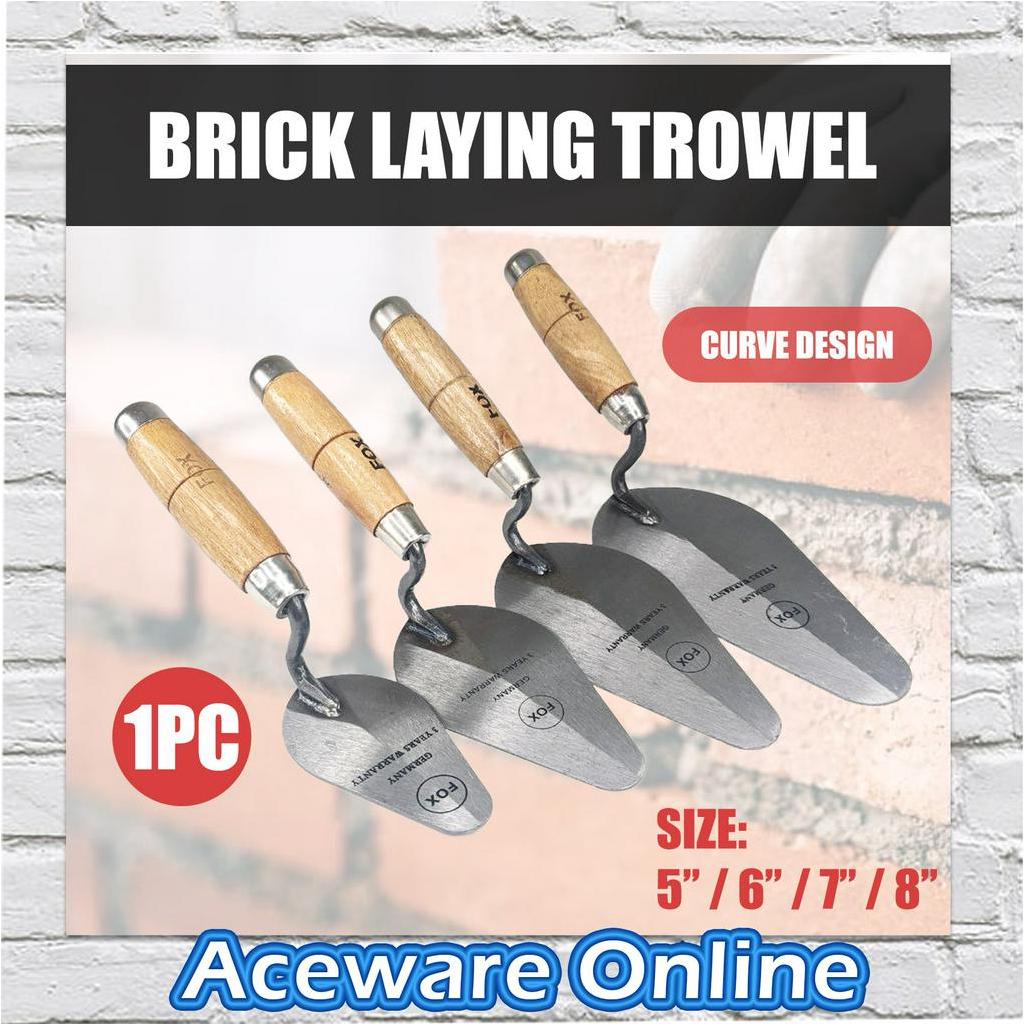 5”/ 6”/ 7”/ 8” FOX Heavy Duty Brick Laying Trowel for Concrete Cement ...