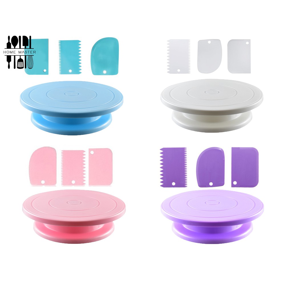 [ReadyStock]Meja putar kek Cake Turntable Dough Icing Fondant Scraper ...