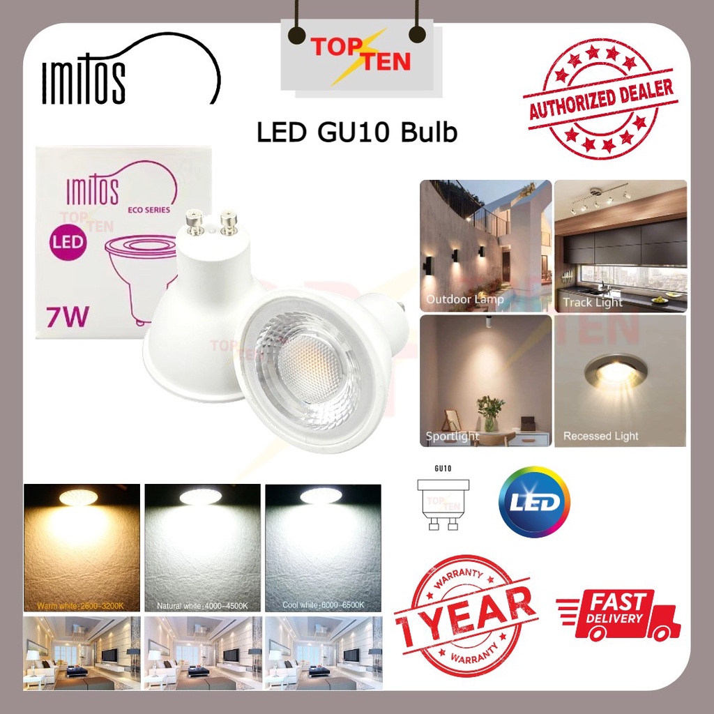 Imitos GU10 Led Bulb 7W Spotlight Eyeball Track Light Led Light Bulb ...