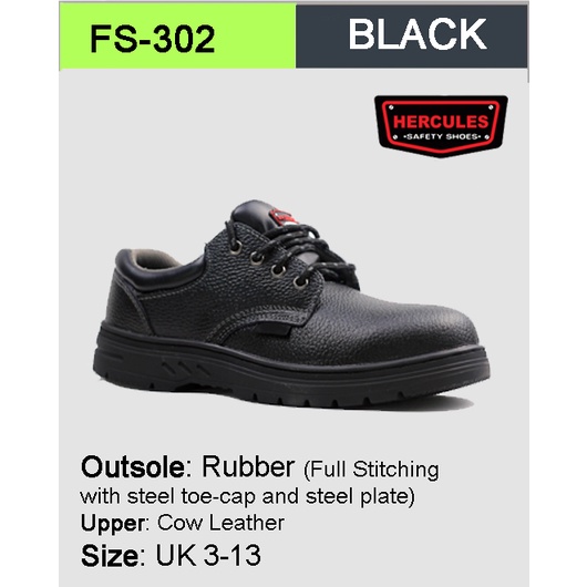 Hercules Safety Shoes Cow Leather SIzes3-14 R302 SIRIM DOSH | Shopee Malaysia