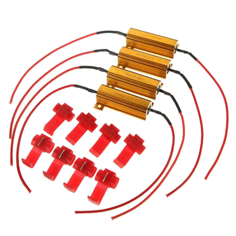 4pcs 50W 6 ohm Load Resistor For Fix LED Bulb Fast Hyper Flash Turn ...