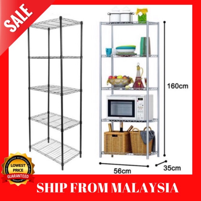 [READY STOCK SALE] 5 Tier Steel Compartment Rack / Rak Simpan Barang ...