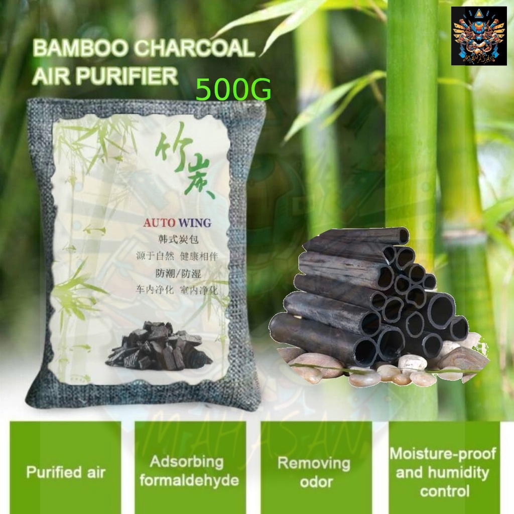 500g ARANG BULUH Auto Wing Activated Carbon Bamboo Charcoal Bag Natural ...