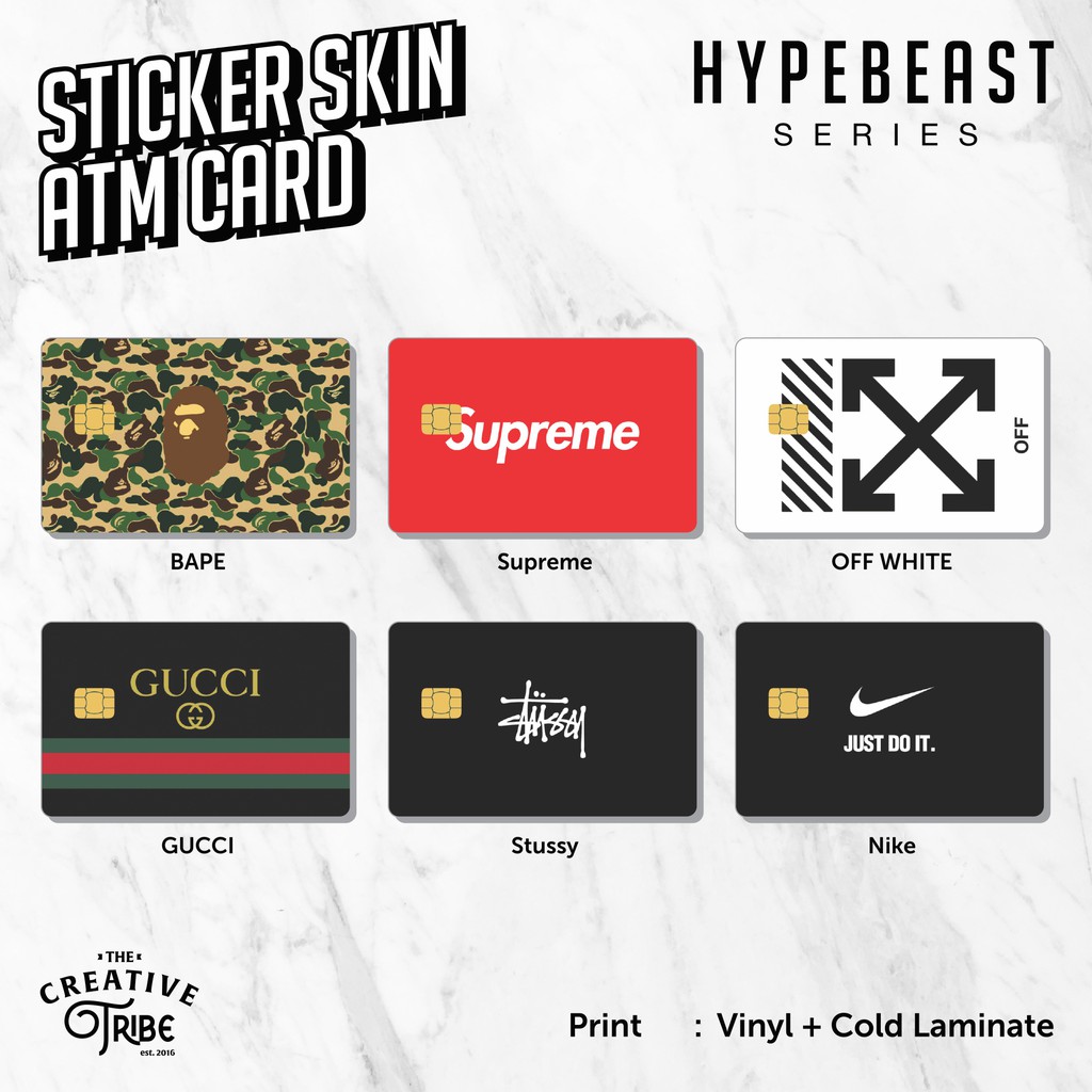 Hypebeast Skin Card Sticker - Vinyl ATM Debit Credit Emoney Flazz Hype ...