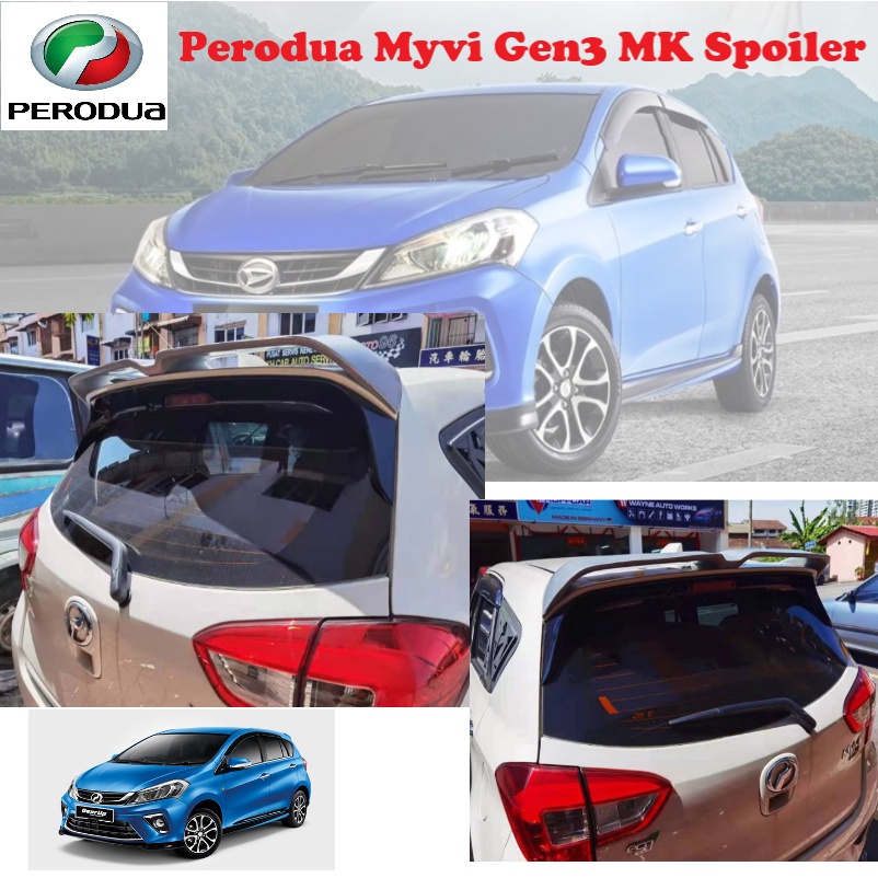Perodua Myvi Gen3 MK Spoiler 2018-2021 add on original spoiler body kit ...