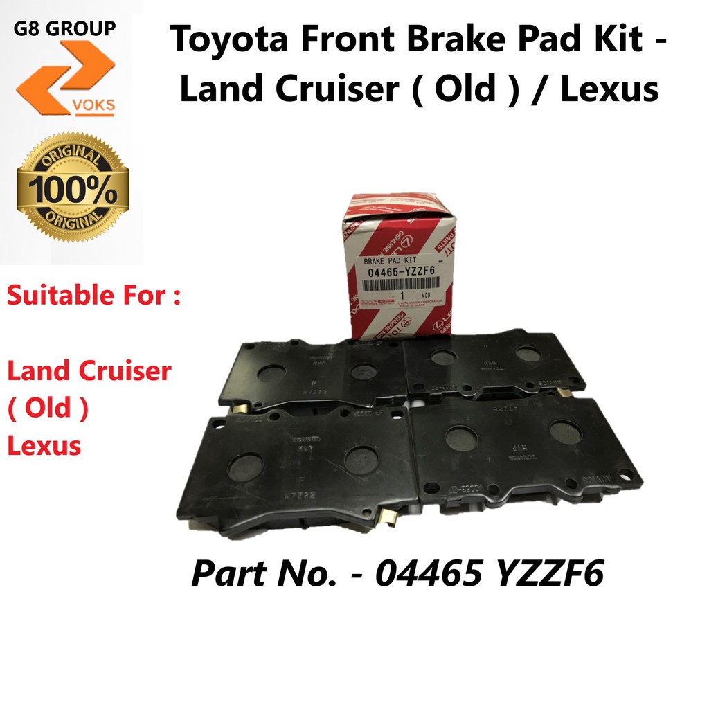Toyota Front Disc Brake Pad - Land Cruiser / Lexus (04465 YZZF6 ...
