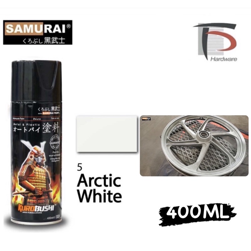 [100% ORIGINAL] SAMURAI STANDARD COLOUR SPRAY PAINT - ARCTIC WHITE 5 ...