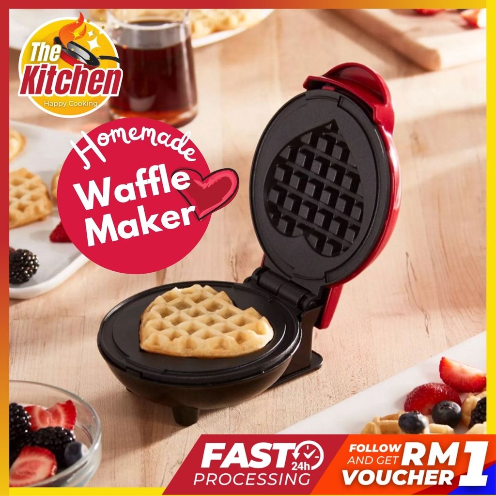 Electric Mini Heart Shaped Waffle Maker Machine Breakfast Egg Cake Oven ...