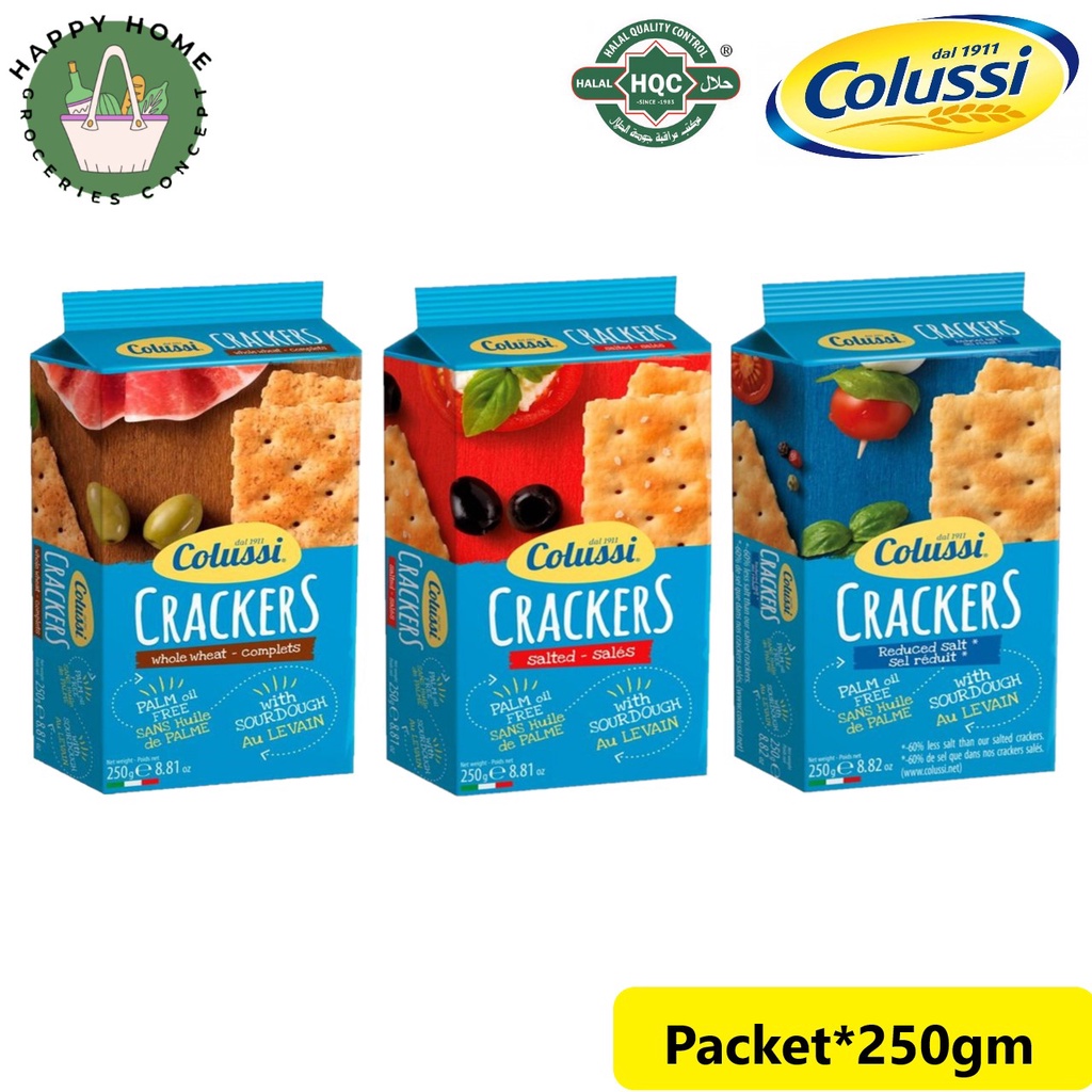 Colussi Crackers Salted / Reduced Salt / Whole Wheat Crackers (Packet ...