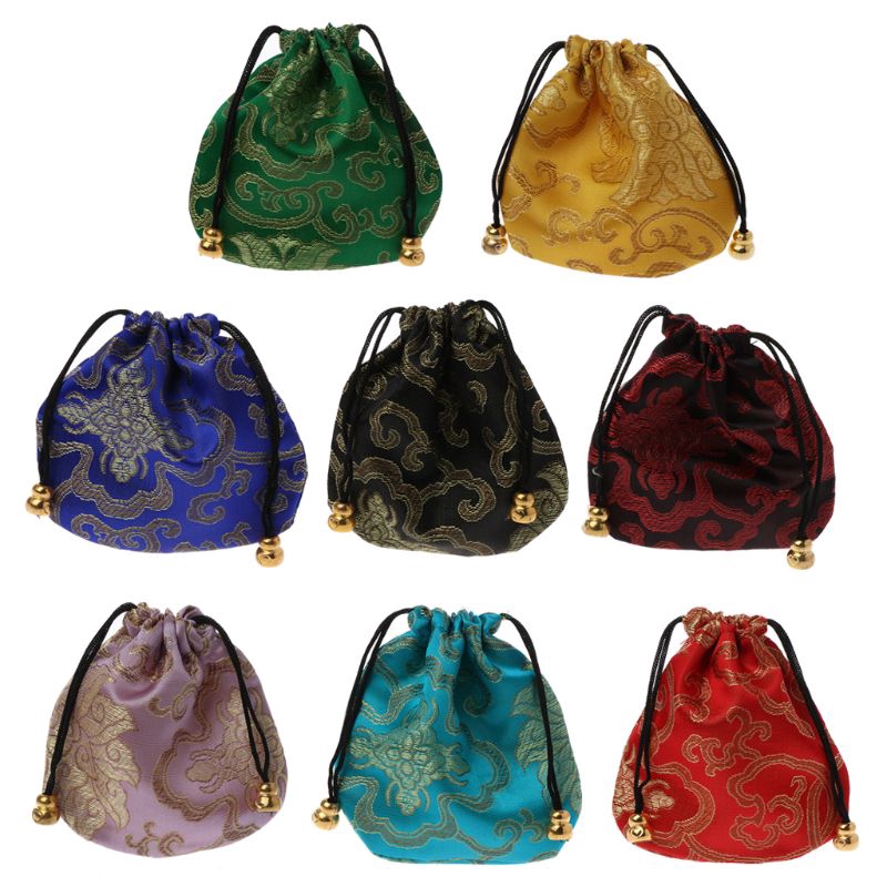 Traditional Silk Travel Pouch Chinese Jewelry Bag Organizer | Shopee ...