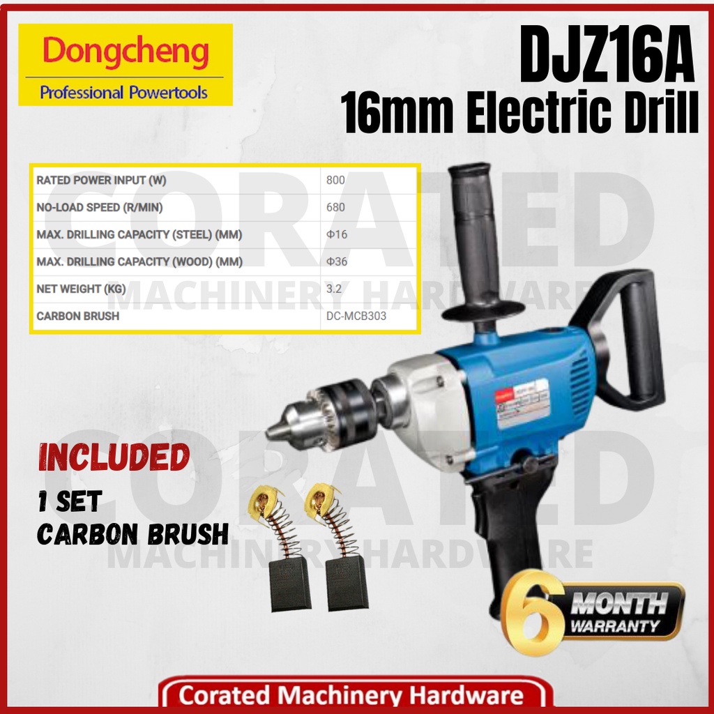 [CORATED] Dong Cheng J1Z-FF-16A 16mm Drill 800w DJZ16A (6 Month Warranty) | Shopee Malaysia