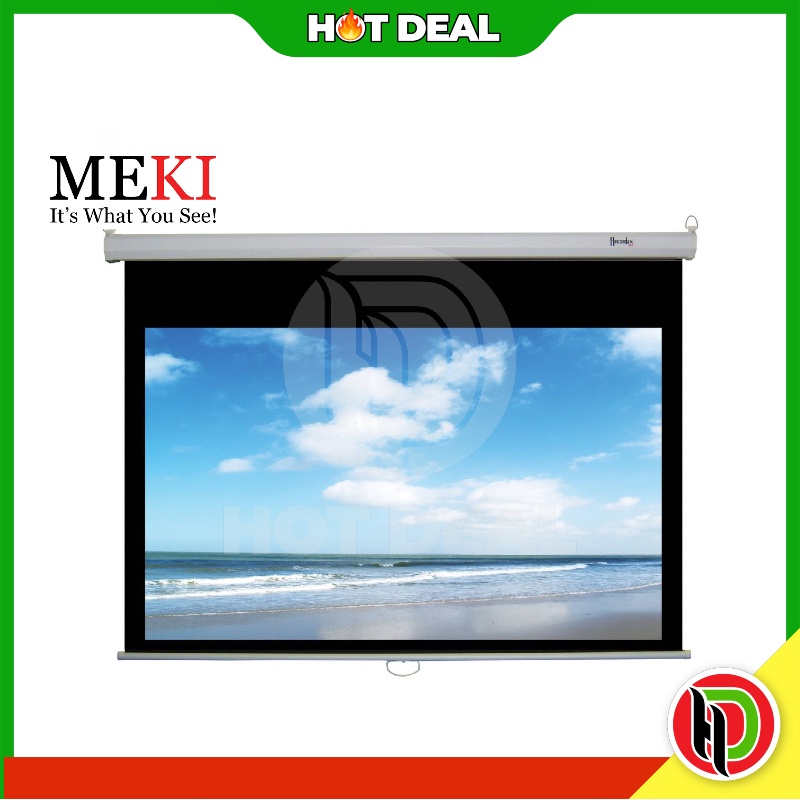 Hotdeal Meki 120" x 120" ( 10x10 ) Manual Wall Projector Screen ...