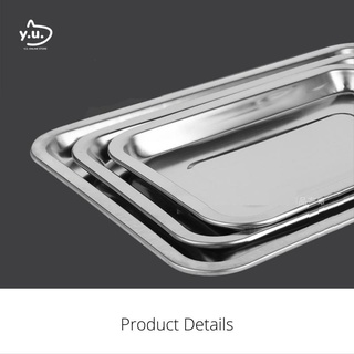 YU Ready Stock Stainless Steel Rectangule Tray with baking Rack ...