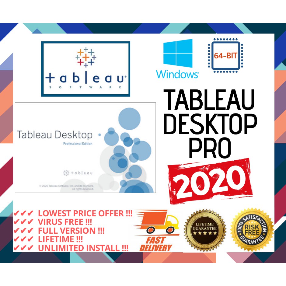 🔥😎🔥 Tableau Desktop Professional Edition 2020 | 2019 | Lifetime | Full ...