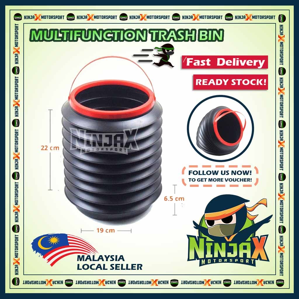 4L Multi Purpose Car Folding Trash Bin Portable Dustbin Magic Car Wash ...
