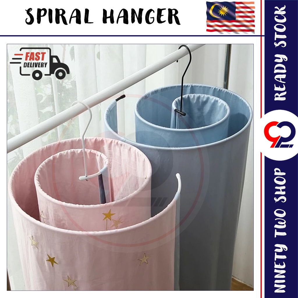 Circle Clothes Hanger Spiral Shaped Rotating Storage Rack Round Drying ...